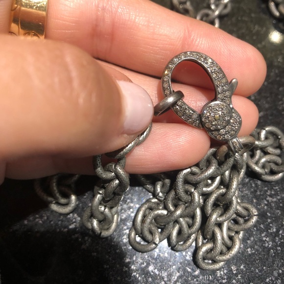 liza beth | Jewelry | Liza Beth Diamond Clasp Necklace W Tahitian Pearl ...